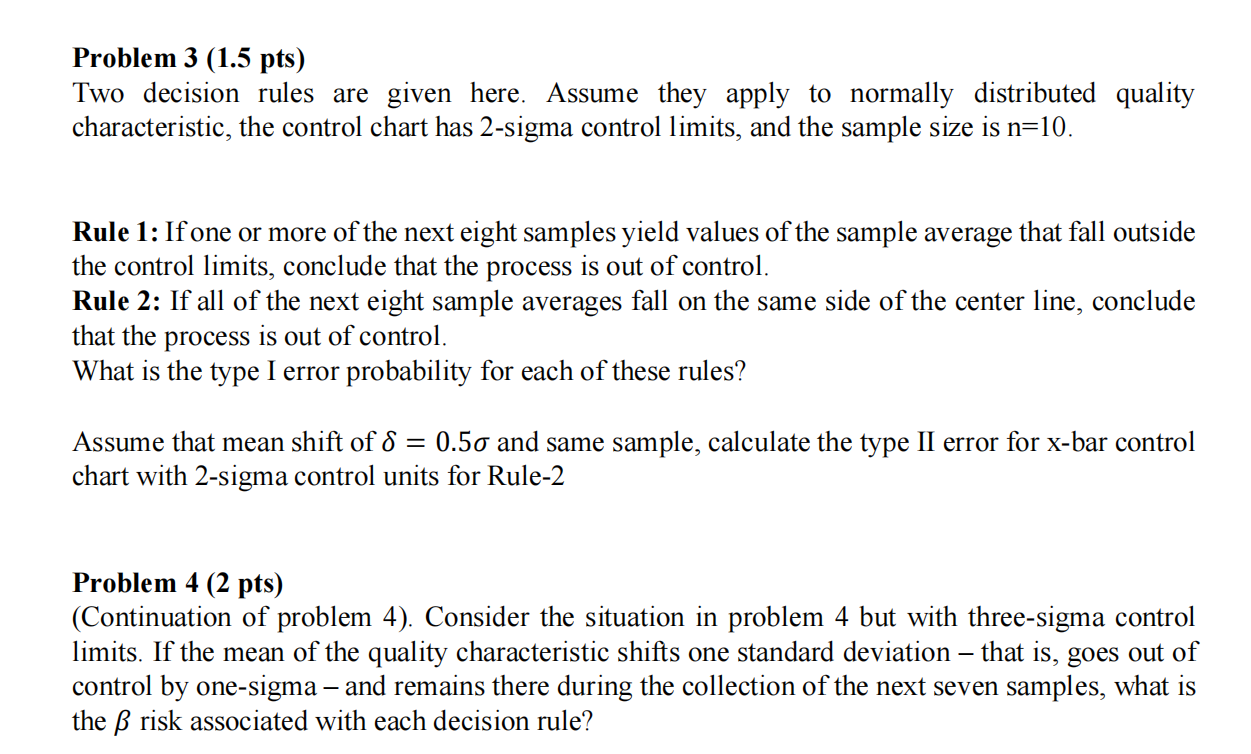 Solved Problem 3 (1.5 pts) Two decision rules are given | Chegg.com