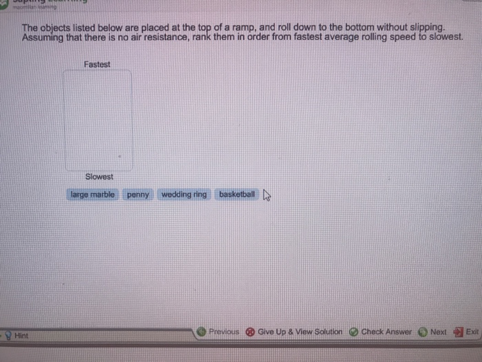 Solved The objects listed below are placed at the top of a | Chegg.com