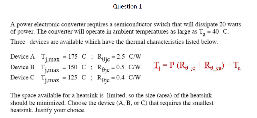 Solved A power electronic converter requires a semiconductor | Chegg.com