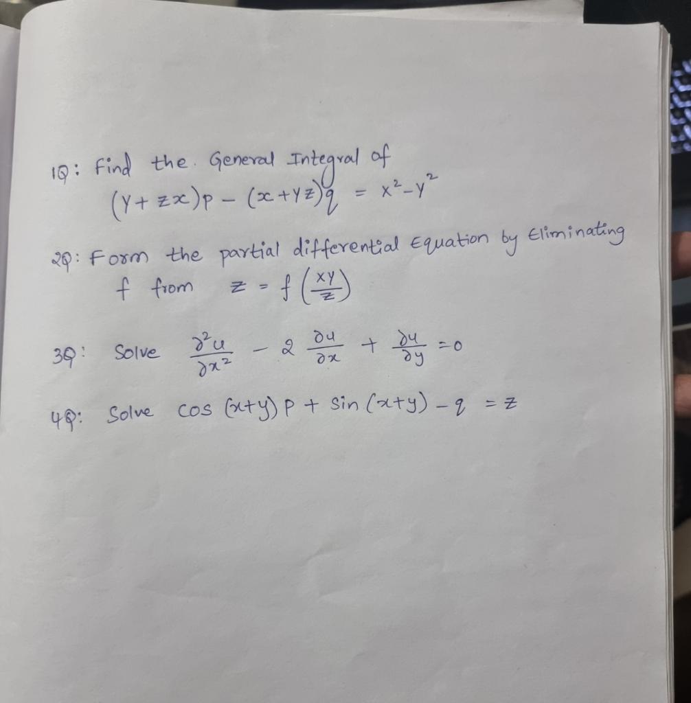 Solved 1Q: Find the General Integral of | Chegg.com
