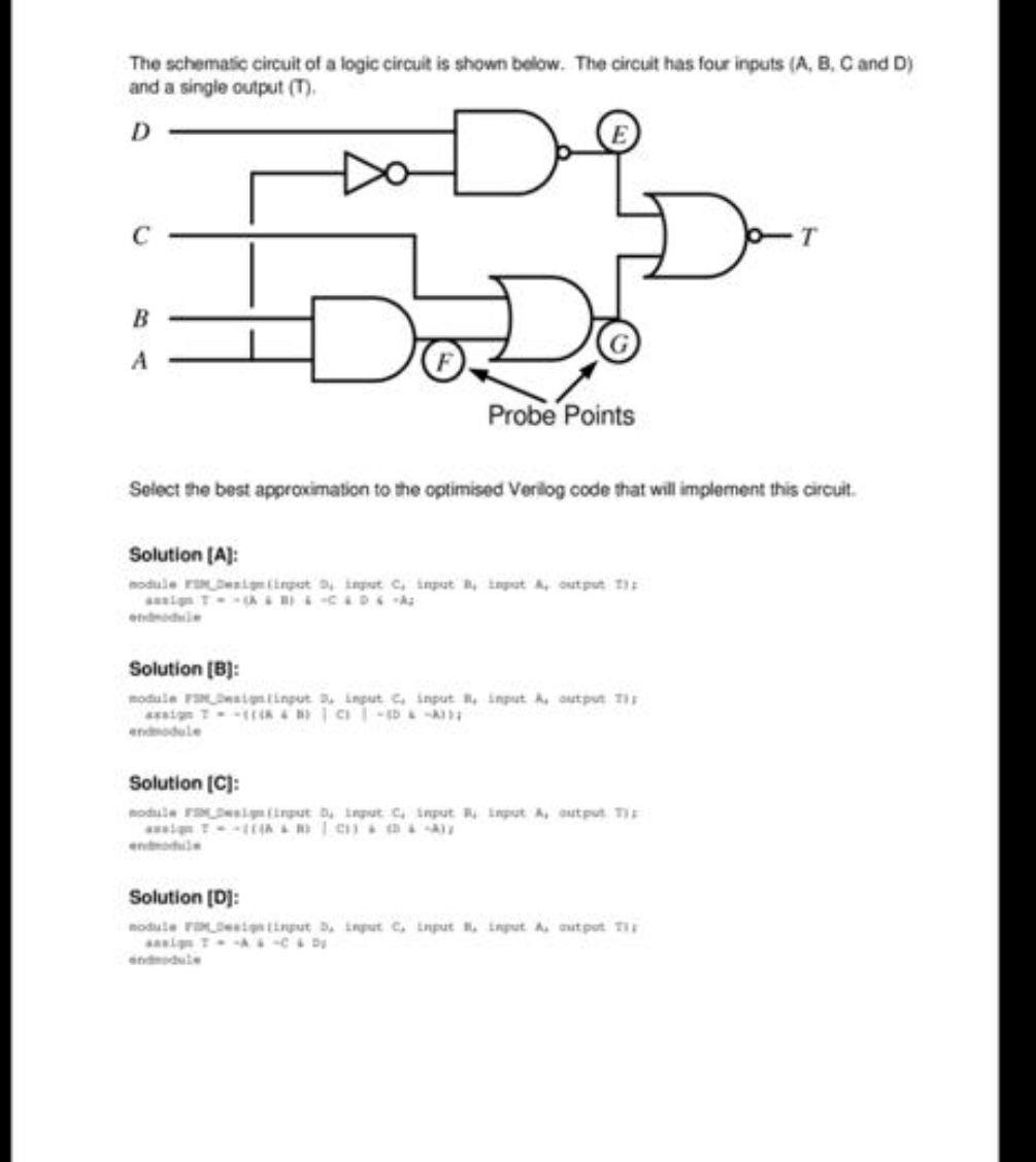 Solved The schemasic circuit of a logic circuit is shown | Chegg.com