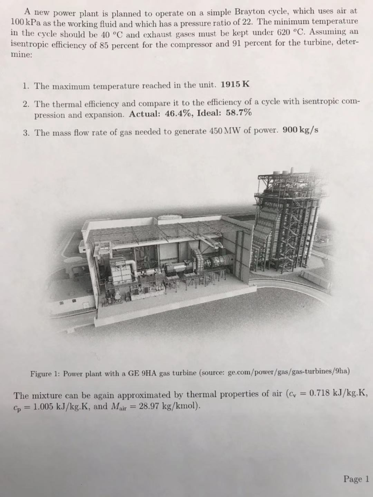 Solved A new power plant is planned to operate on a simple | Chegg.com