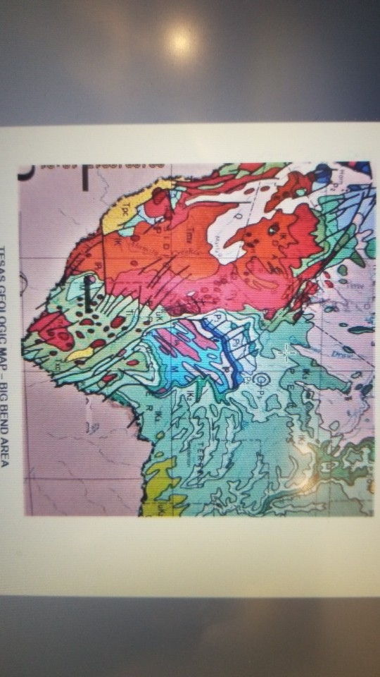 TEXAS GEOLOGIC MAP - BIG BEND AREA Anewer 1. The red | Chegg.com