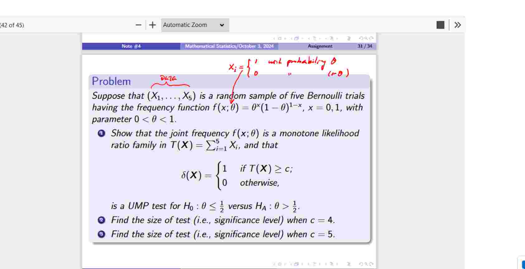 Solved ProblemSuppose that (x1,dots,x5) is ﻿a random sample | Chegg.com