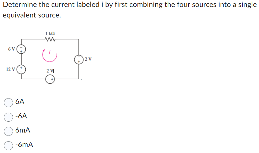 Solved Determine the current labeled i by first combining | Chegg.com