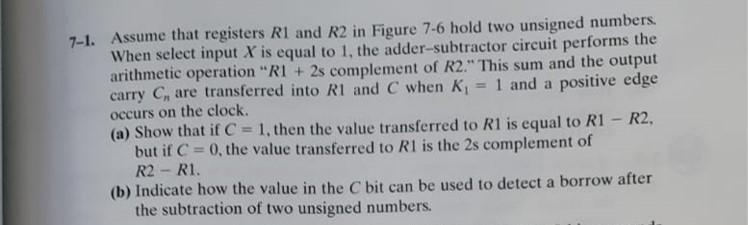 Solved 7-1. Assume that registers R1 and R2 in Figure 7-6 | Chegg.com