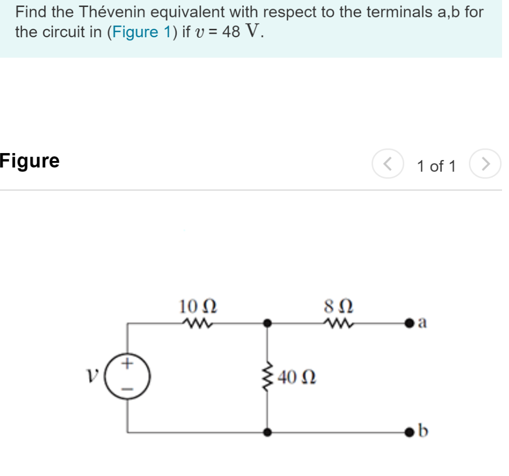 Solved Find the Thévenin equivalent with respect to the | Chegg.com