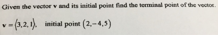 Solved Given the vector v and its initial point find the | Chegg.com