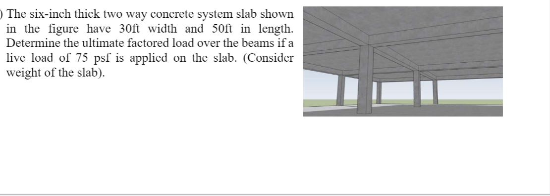 Solved ) The six-inch thick two way concrete system slab | Chegg.com