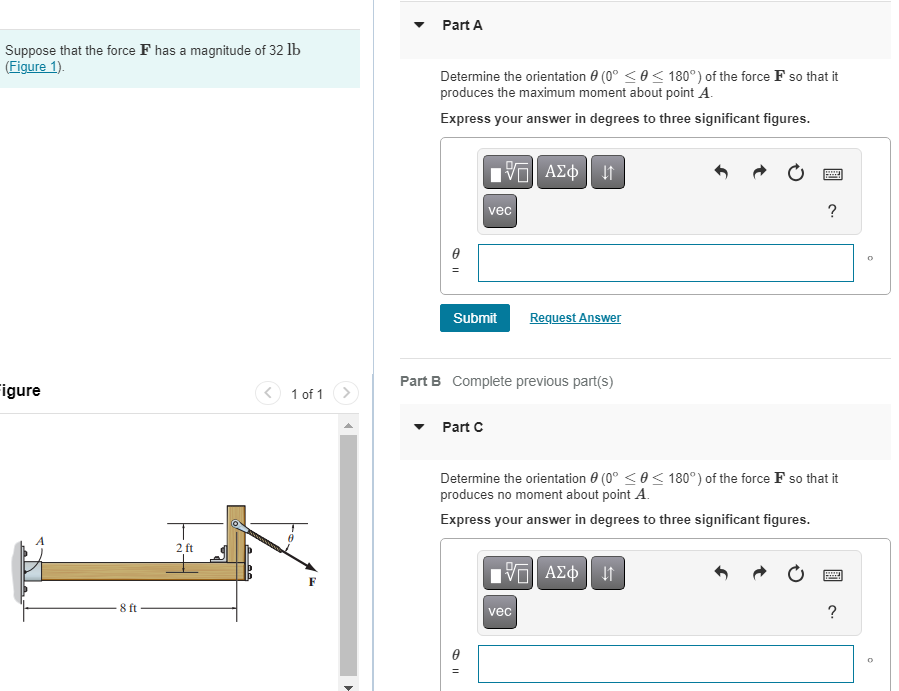 Solved Suppose that the force F ﻿has a magnitude of 32 | Chegg.com