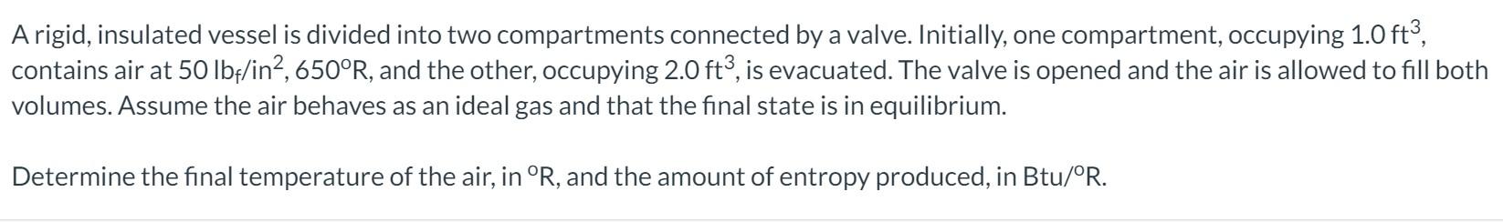 Solved Arigid, insulated vessel is divided into two | Chegg.com