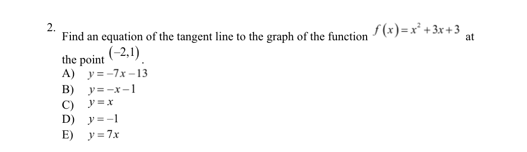 Solved 2. Find an equation of the tangent line to the graph | Chegg.com