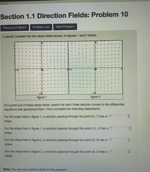 Solved Section 1 1 Direction Fields Problem 10 Previous