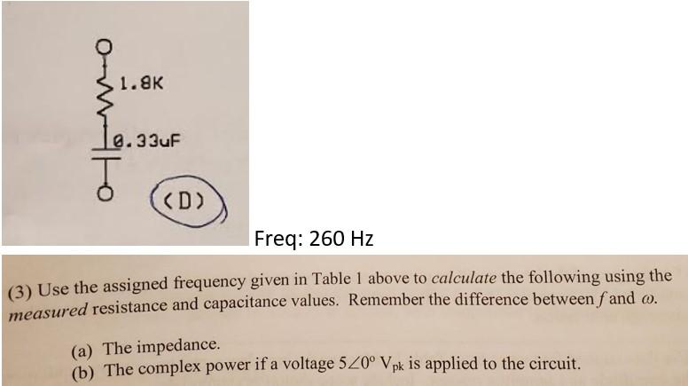 Solved Freq: 260 Hz Use the assigned frequency given in | Chegg.com