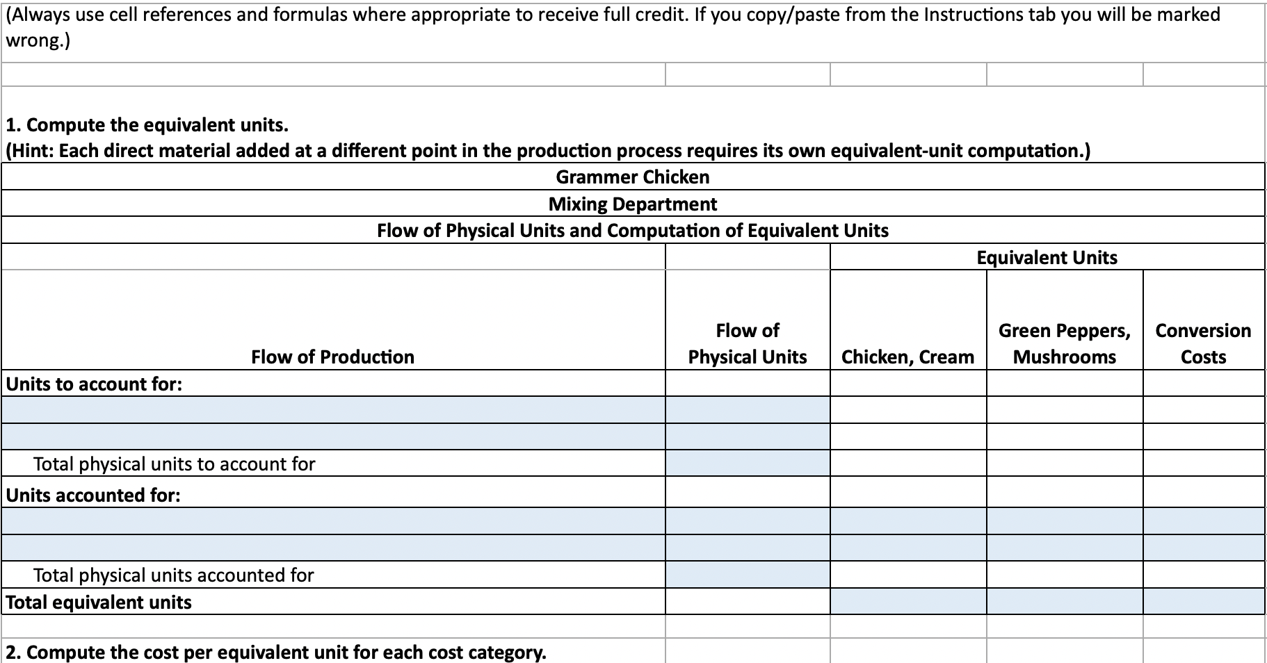 Solved Process Costing Five-step process: Materials added at | Chegg.com