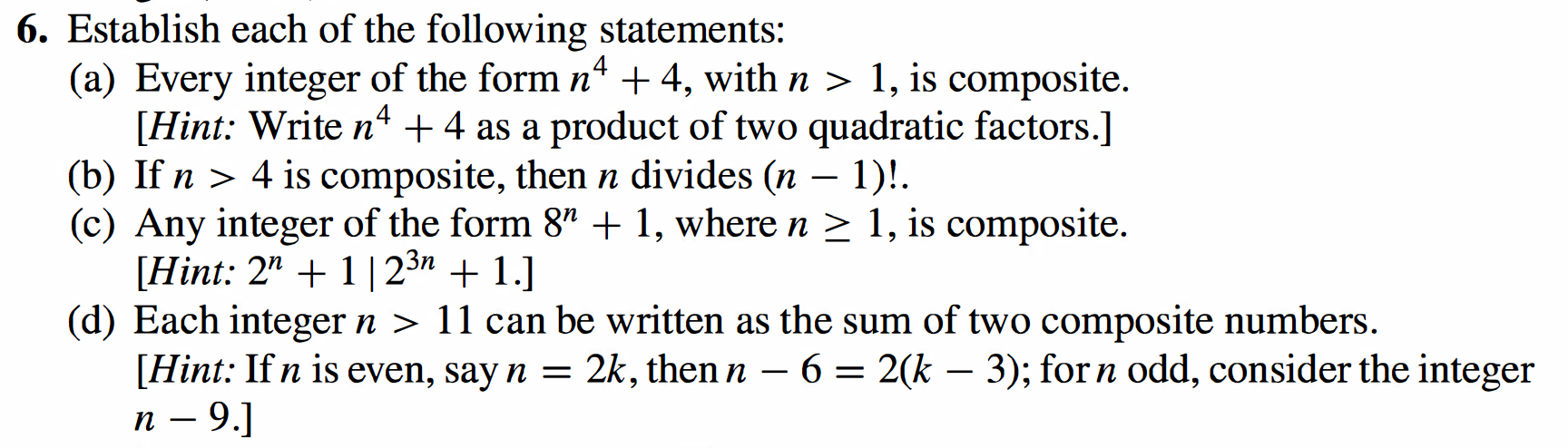 Solved 6. Establish each of the following statements: (a) | Chegg.com