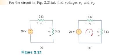 Solved For the circuit in Fig. 2.21(a), find voltages v_1 | Chegg.com