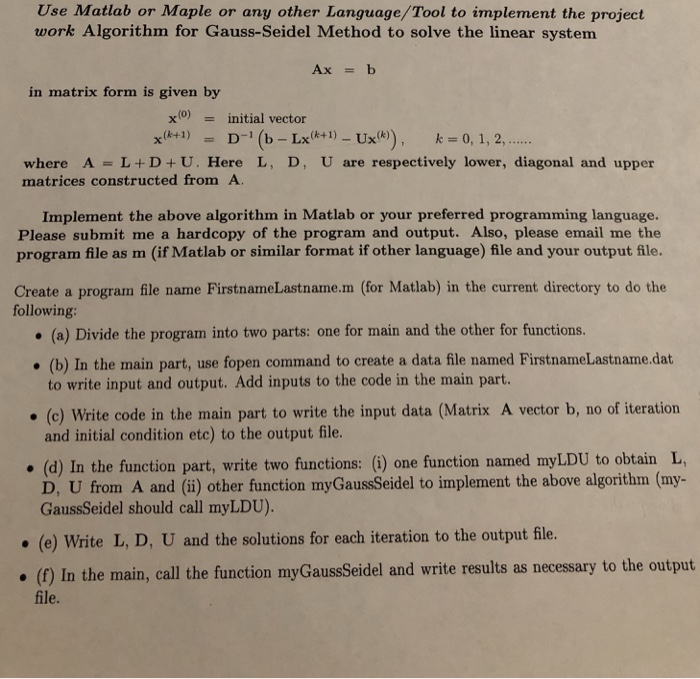 Use Matlab or Maple or any other Language/Tool to | Chegg.com