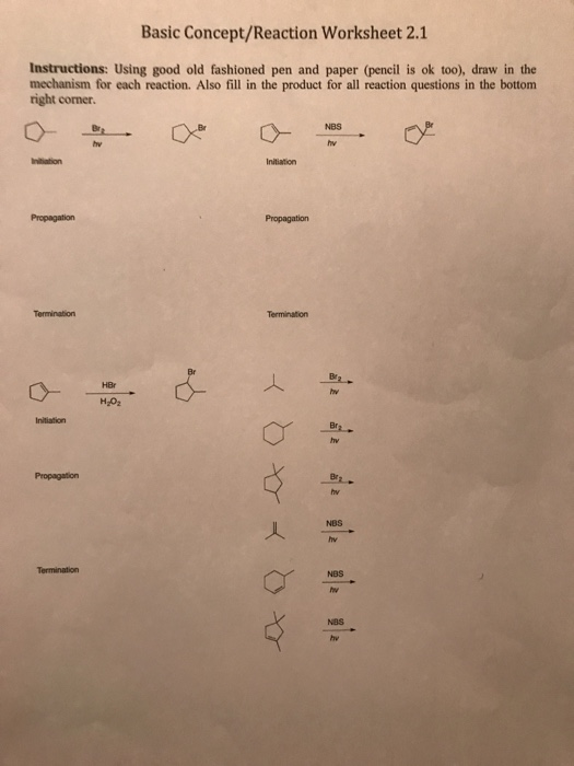 Solved Basic Concept/Reaction Worksheet 2.1 Instructions: | Chegg.com