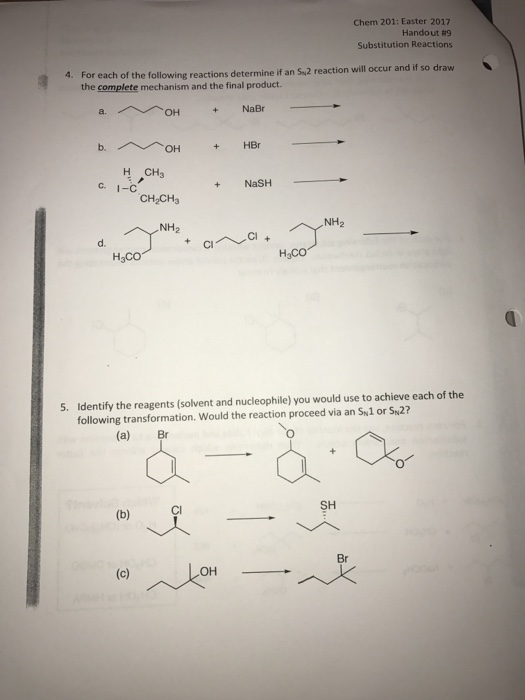 Solved For Each Of The Following Reactions Determine If An