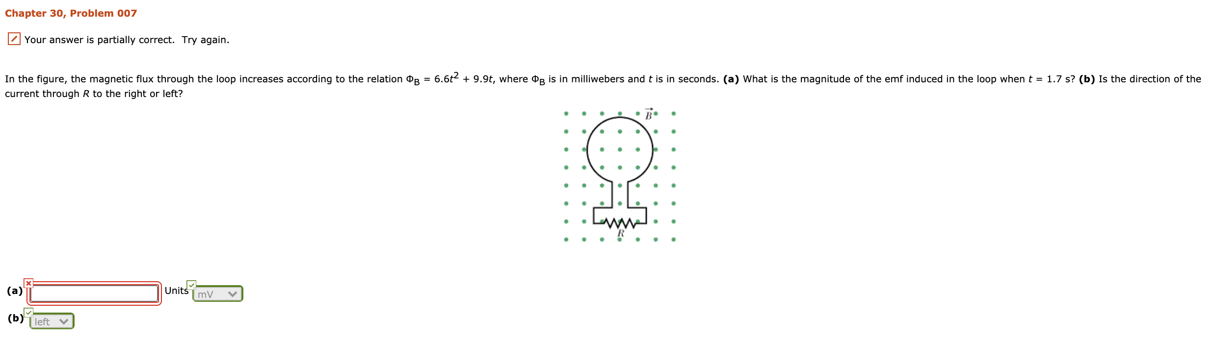 Solved Chapter 30, Problem 007 Your answer is partially | Chegg.com