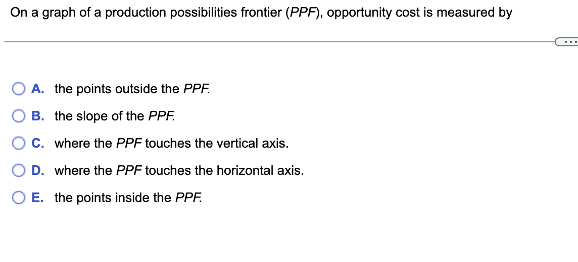 Solved On a graph of a production possibilities frontier | Chegg.com