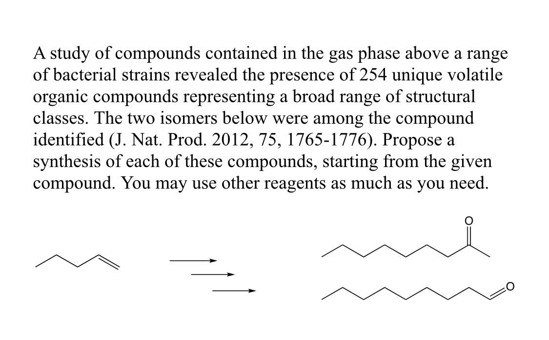 Solved A study of compounds contained in the gas phase above | Chegg.com