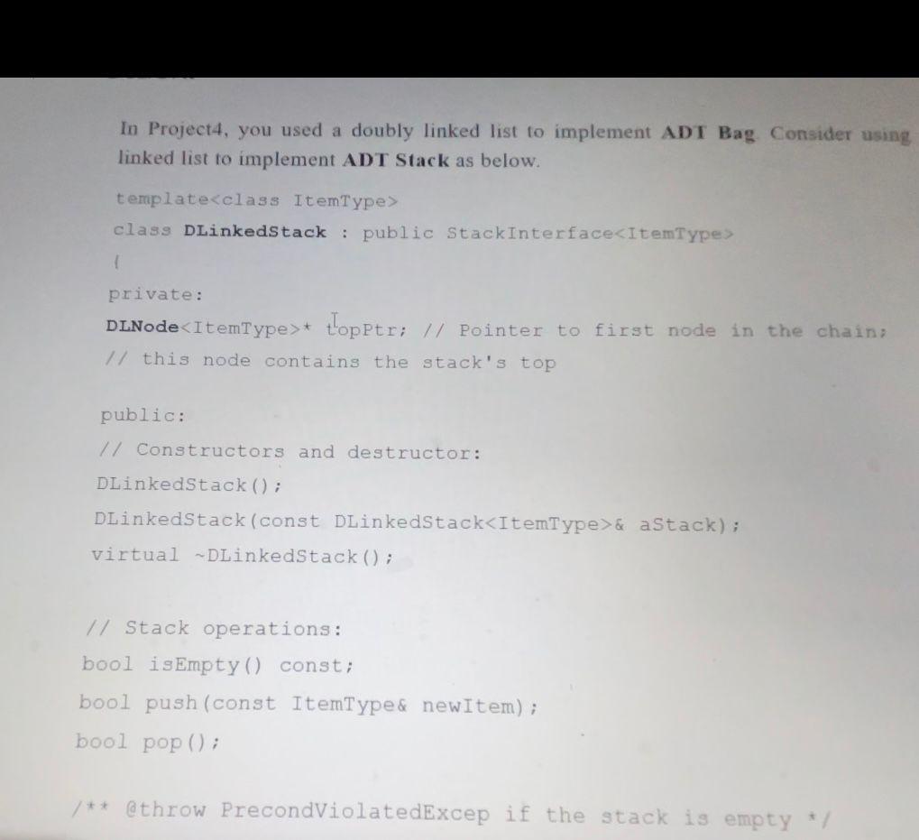 Solved In Project4, you used a doubly linked list to | Chegg.com