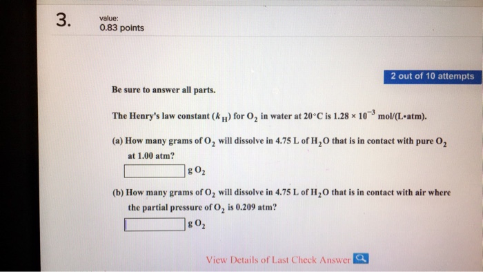 3. value: 0.83 points 2 out of 10 attempts Be sure to | Chegg.com