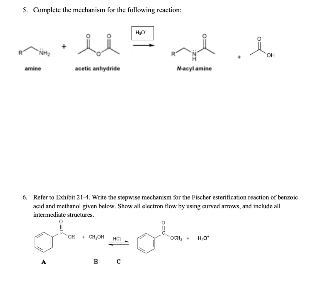 Solved 5. Complete the mechanism for the following reaction: | Chegg.com