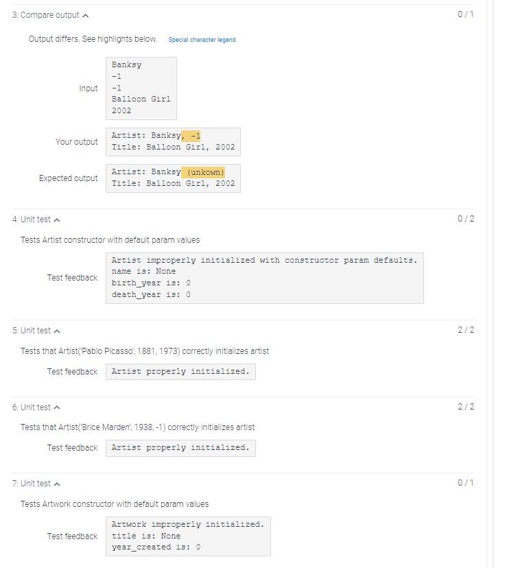 Solved Define the Artist class in Artist.py with a | Chegg.com
