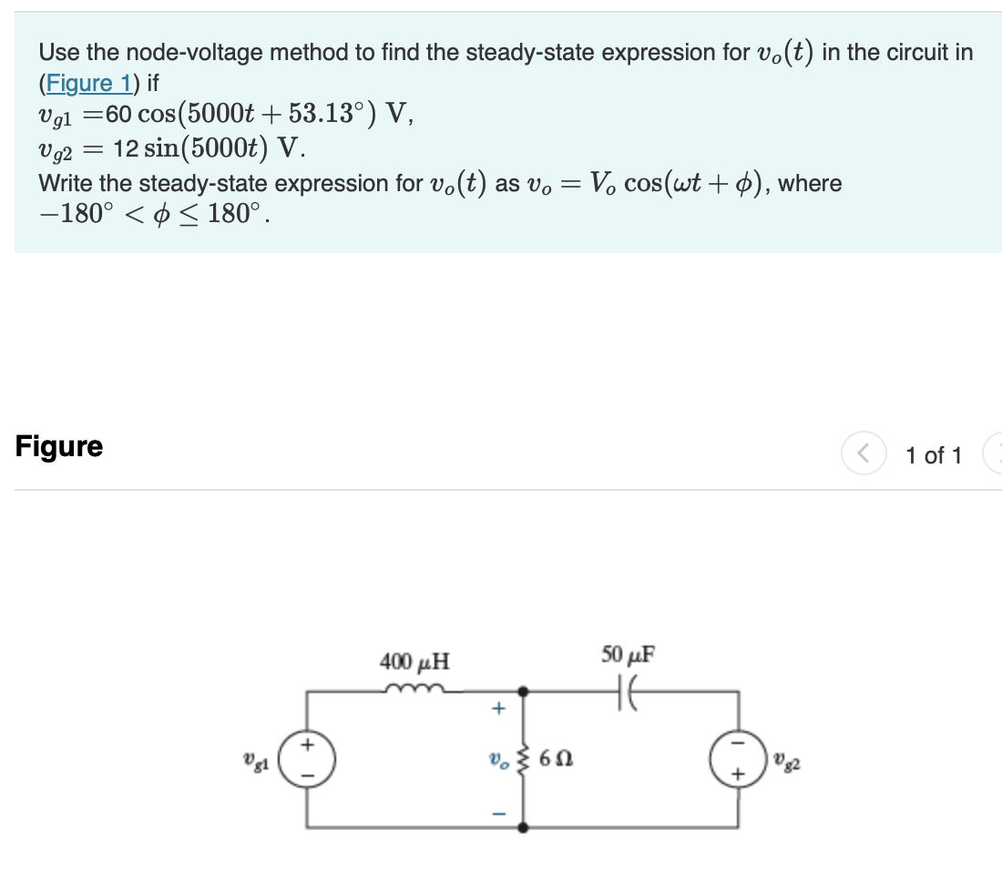 Solved Use the node-voltage method to find the steady-state | Chegg.com