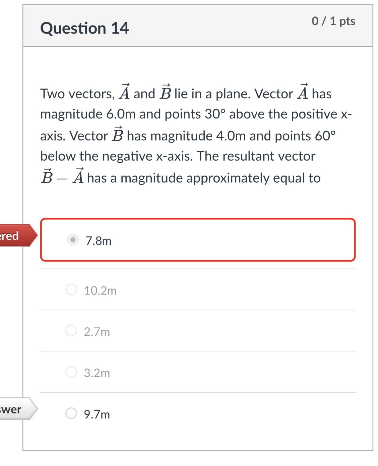 Solved Two vectors, A and B lie in a plane. Vector A has | Chegg.com