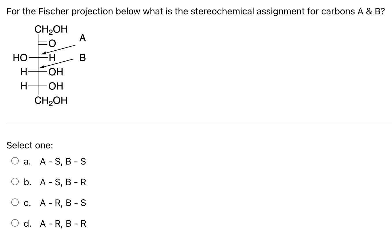 Solved For the Fischer projection below what is the | Chegg.com
