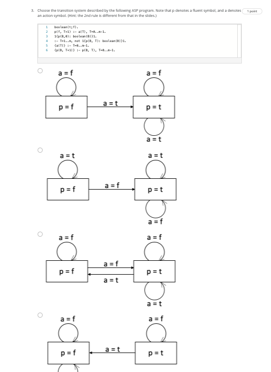 Solved 3. Choose the transition system described by the | Chegg.com