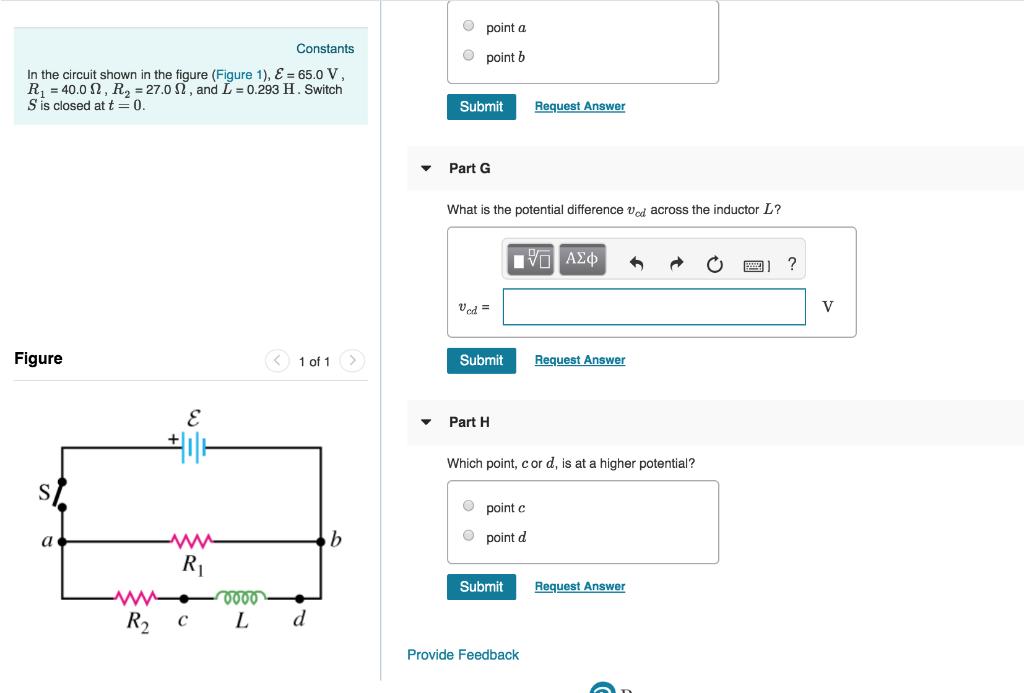 Solved Part A Constants Just after the switch is closed, | Chegg.com