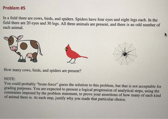 Solved Problem #5 In a field there are cows, birds, and | Chegg.com