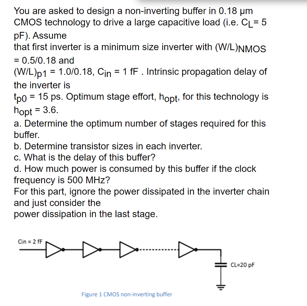 Solved You are asked to design a non-inverting buffer in | Chegg.com