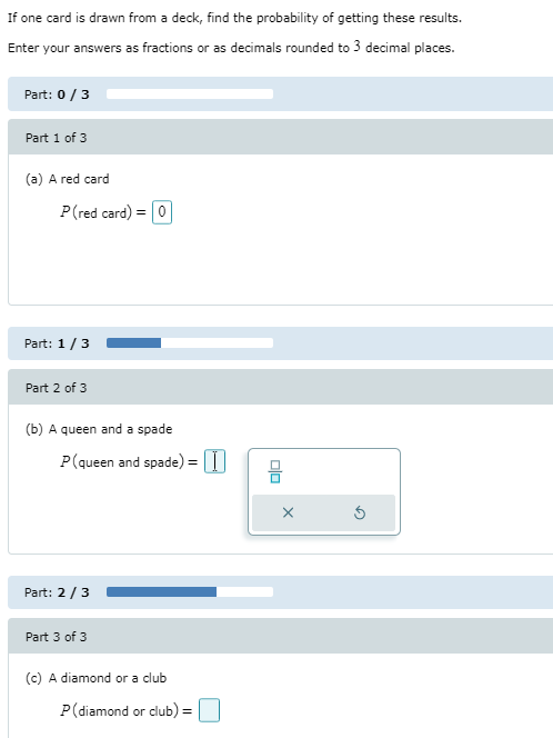 Solved If one card is drawn from a deck, find the | Chegg.com