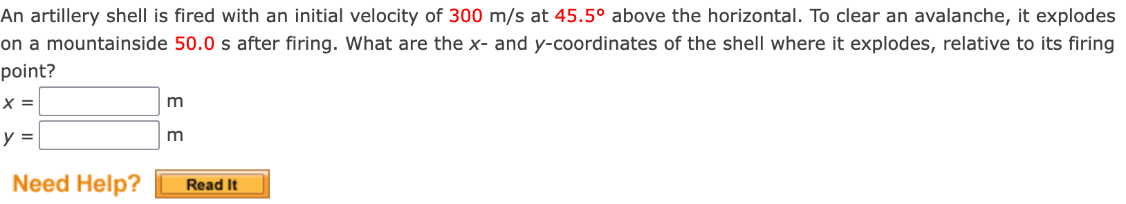 Solved An artillery shell is fired with an initial velocity | Chegg.com