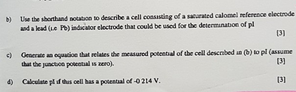 Solved Use the shorthan and a lead (i.e Pb) indicator | Chegg.com