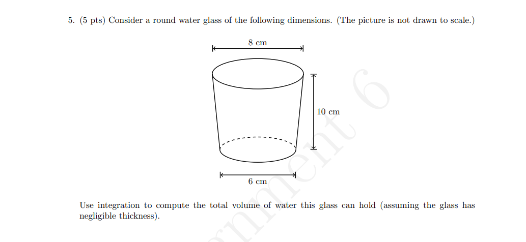 Solved 5. (5 pts) Consider a round water glass of the | Chegg.com