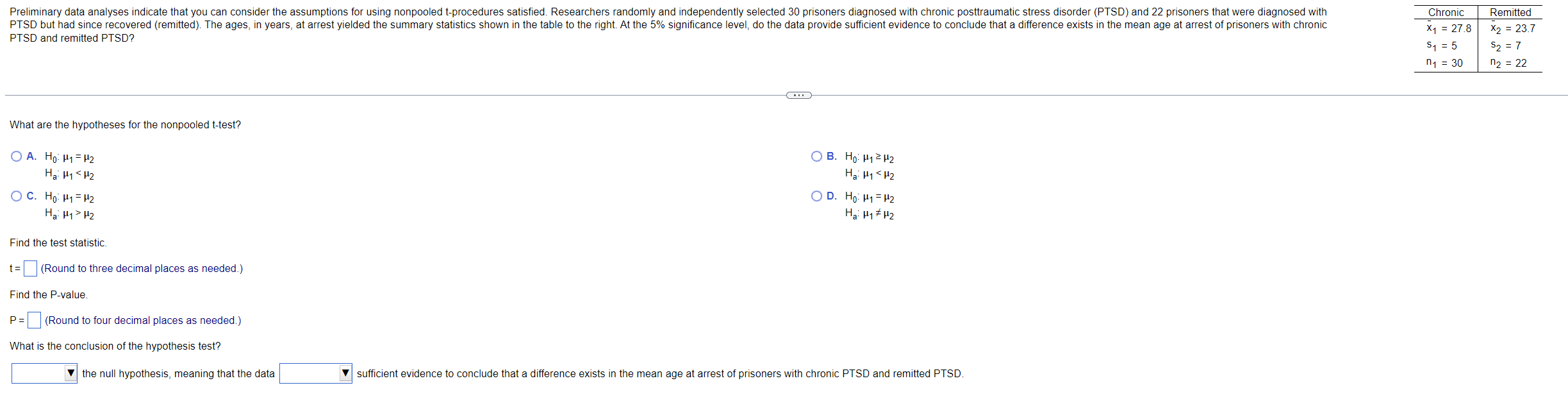 Solved Preliminary data analyses indicate that you can | Chegg.com