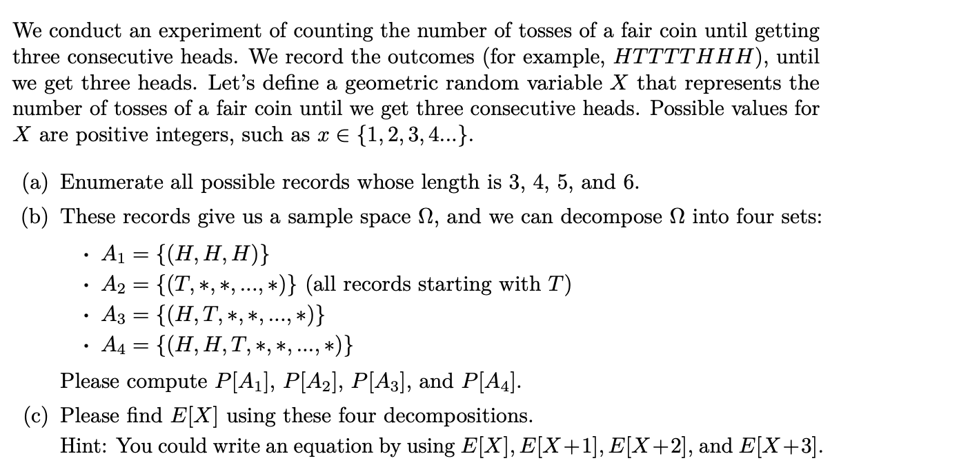 Solved We conduct an experiment of counting the number of | Chegg.com