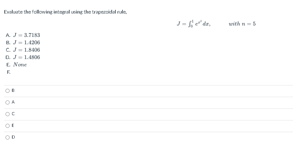 Solved Evaluate the following integral using the trapezoidal | Chegg.com