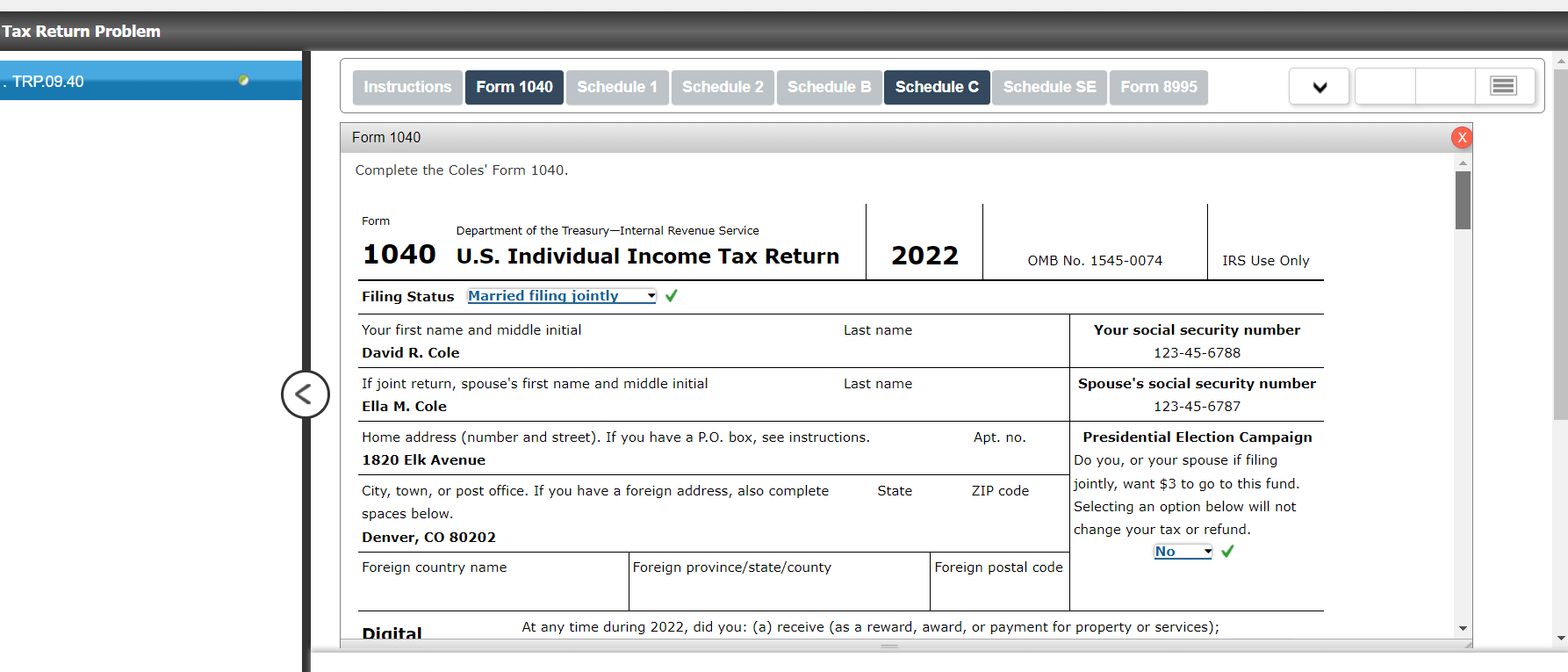 Solved Note: This problem is for the 2022 tax year.David R. | Chegg.com