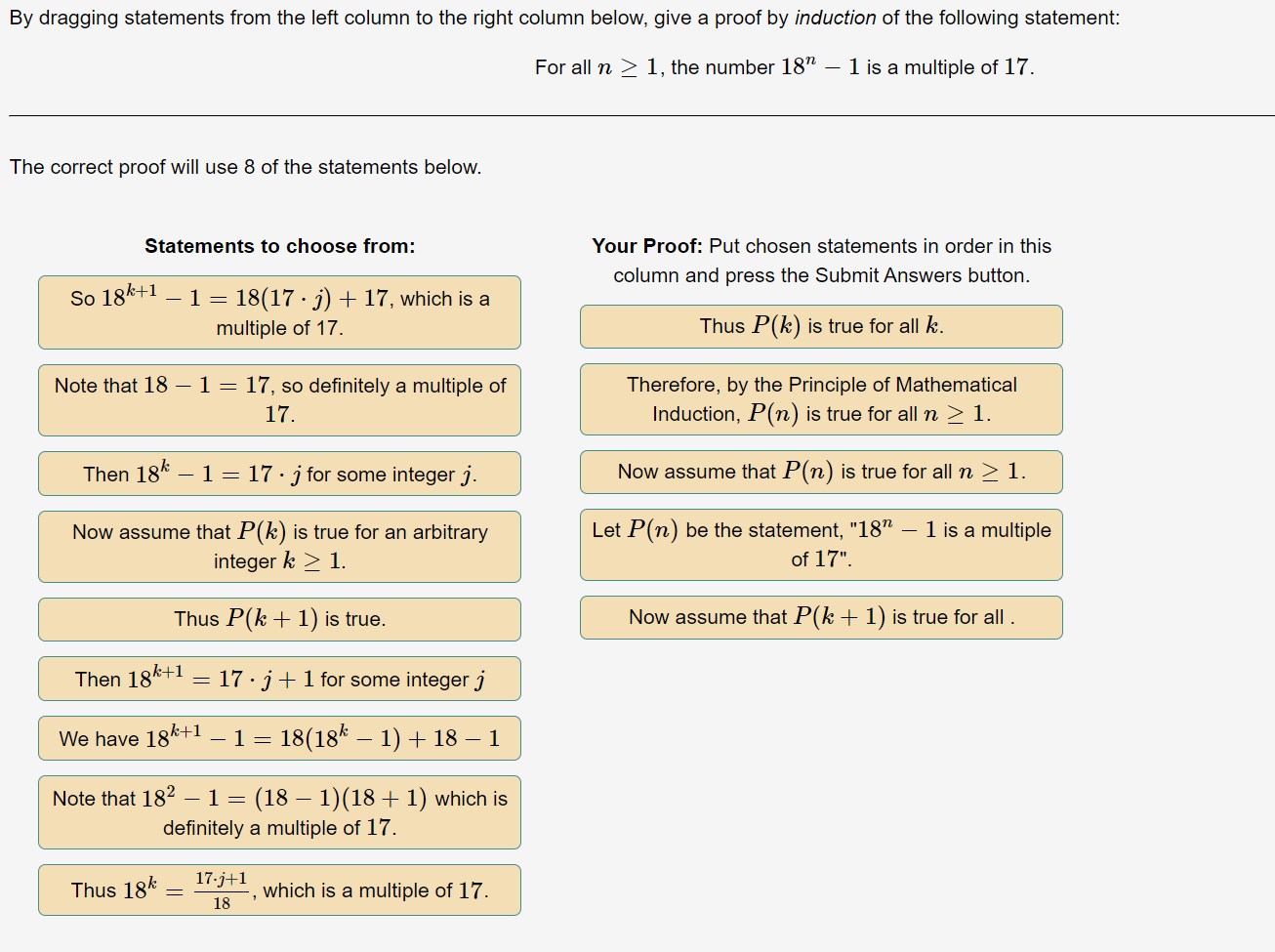 Solved By dragging statements from the left column to the | Chegg.com