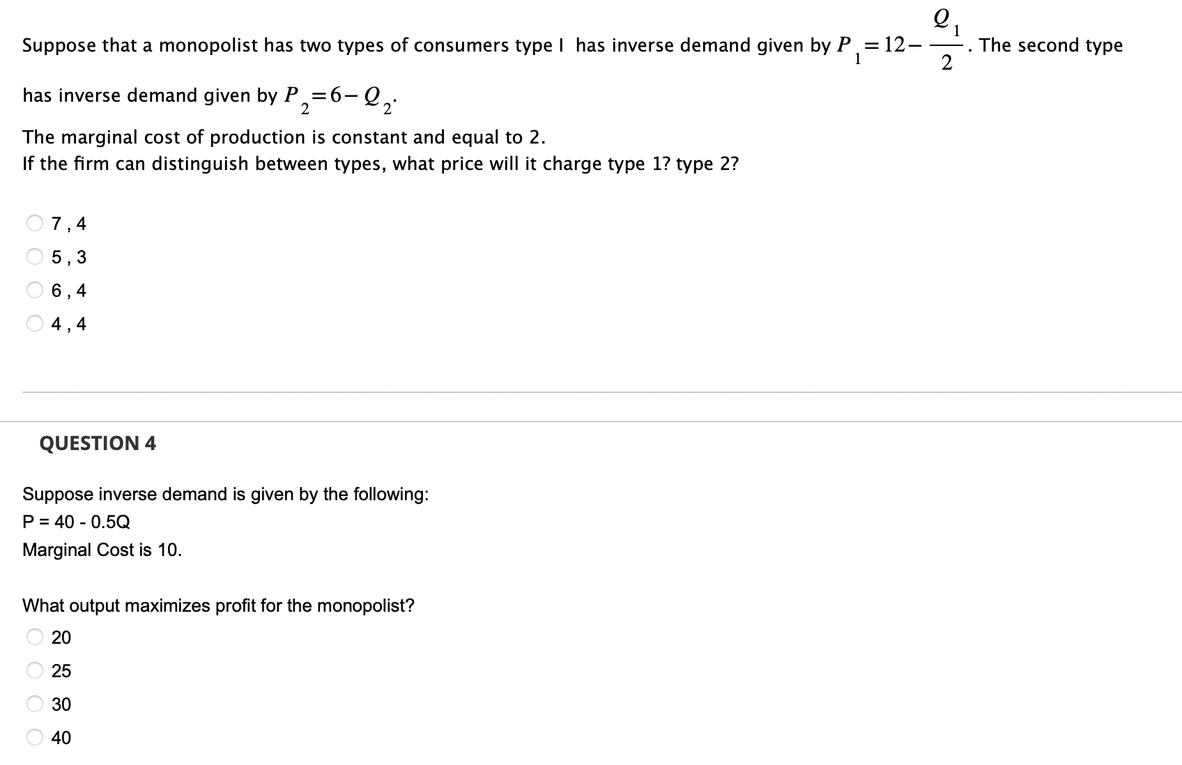Solved Suppose that a monopolist has two types of consumers | Chegg.com