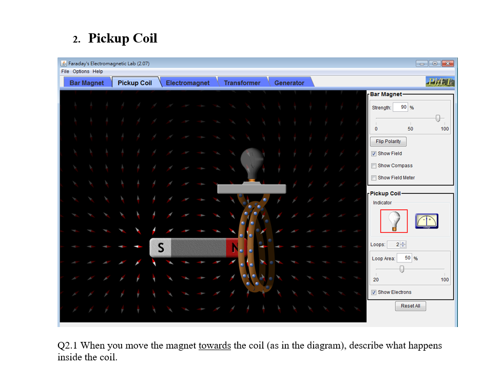 Solved 2. Pickup Coil Faraday's Electromagnetic Lab (2.07) | Chegg.com