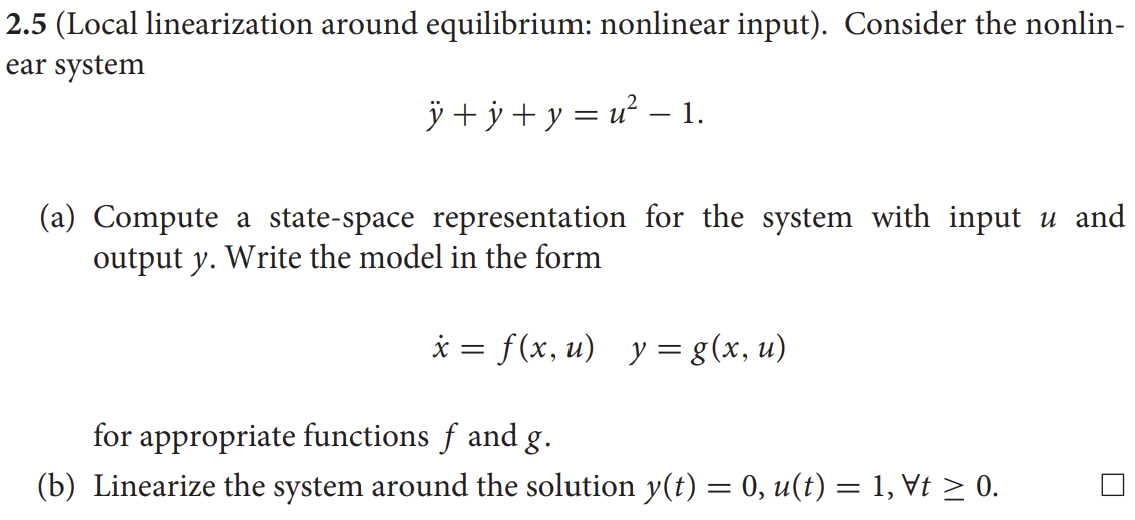 Solved 2.5 (Local linearization around equilibrium: | Chegg.com